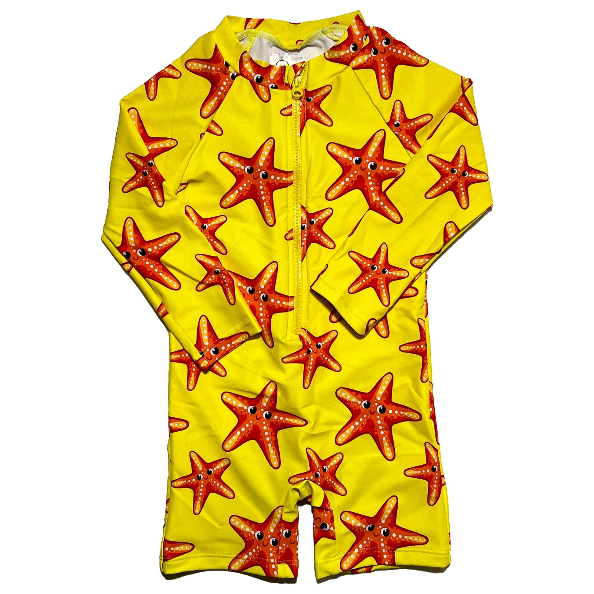 Yellow baby boy/girl swimwear - Unisex one piece starfish swimsuit ...
